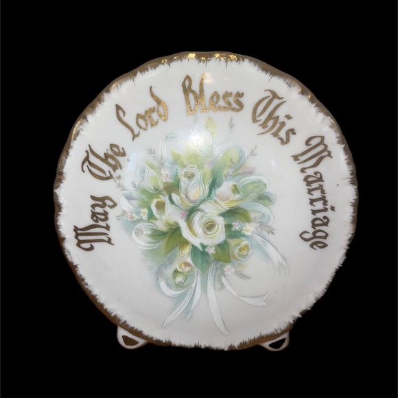 Art | Vintage Mcm Wedding Gift Porcelain Hand Crafted May God Bless ...